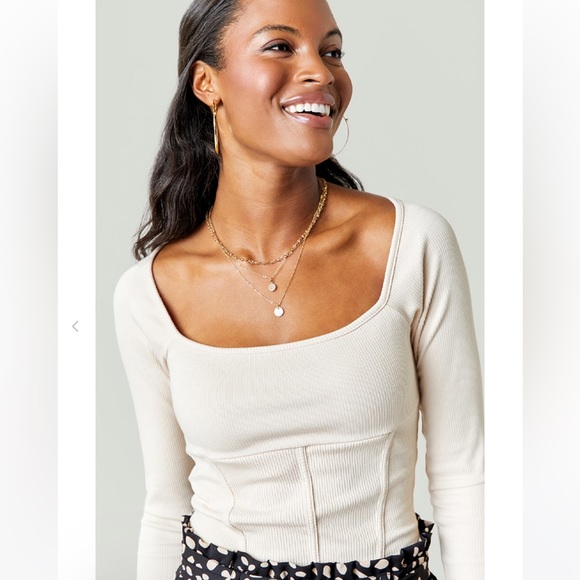 Blue Rain | Tops | New Ivory Loren Ribbed Corset Top | Poshmark